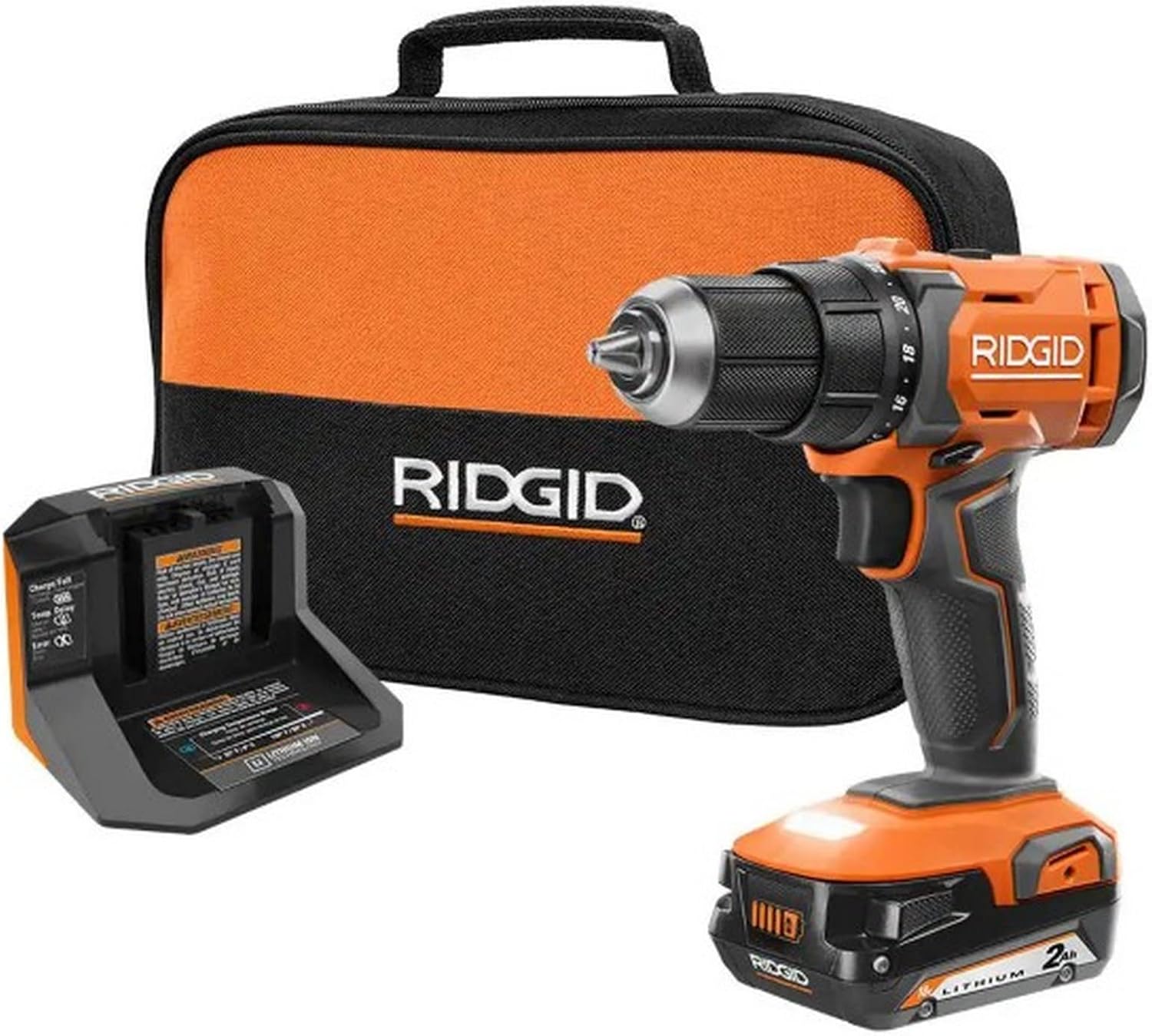 RIDGID 18V inalámbrico 1/2" Kit de taladro/driver con (1) batería de 2. ...