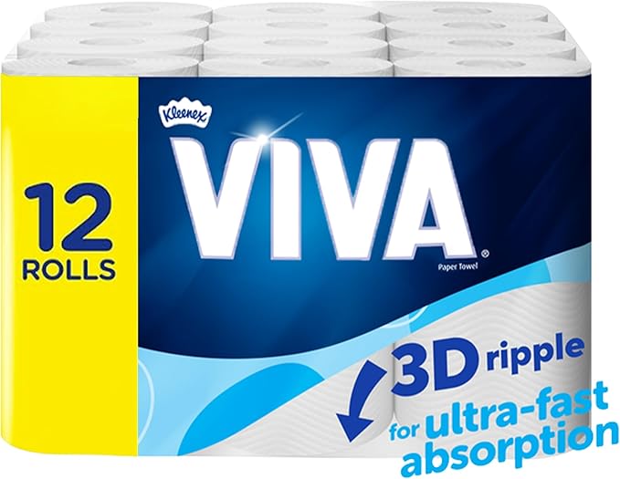 VIVA Paper Towels 12 Count (4x3 Rolls) - Packaging May Vary : Amazon ...