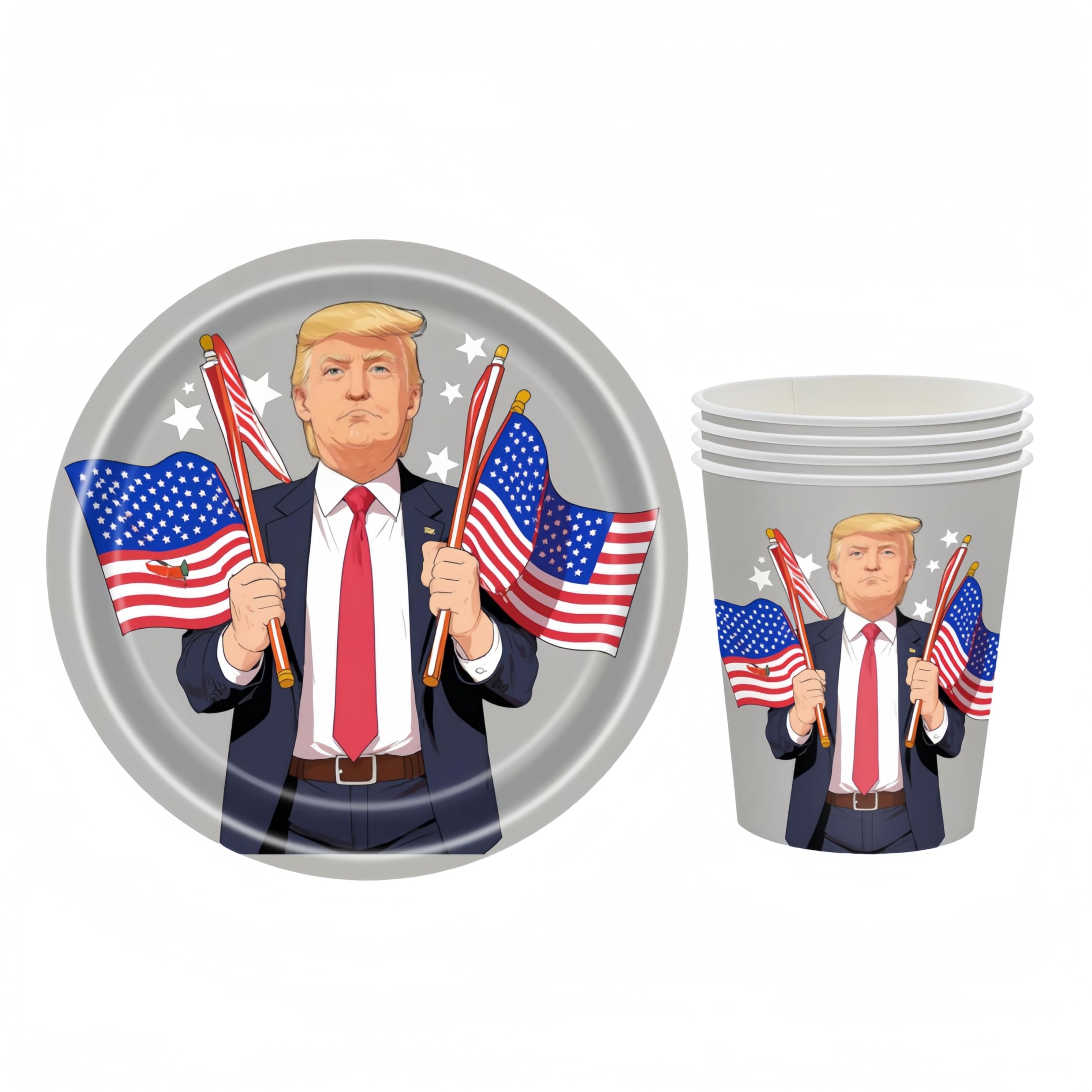 Amazon.com | Trump Themed Party Supplies Set - 48 Pieces Including 24 9 ...