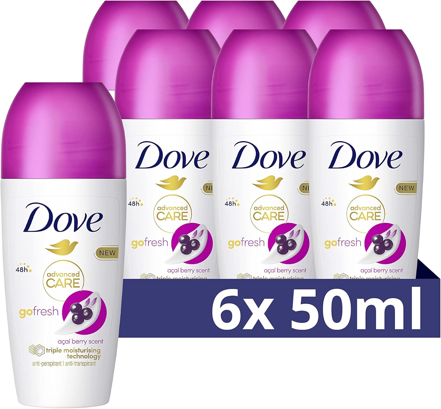 Dove Go Fresh Açaí Berry & Waterlily Anti-Transpirant Deodorant Roller ...