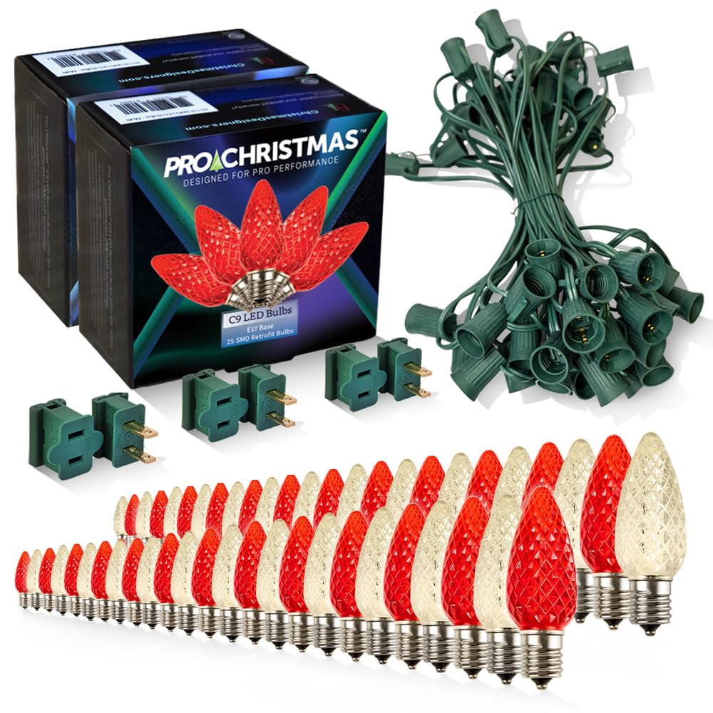 Pro Christmas C9 LED Christmas Lights Kit for Rooflines & Pathways ...