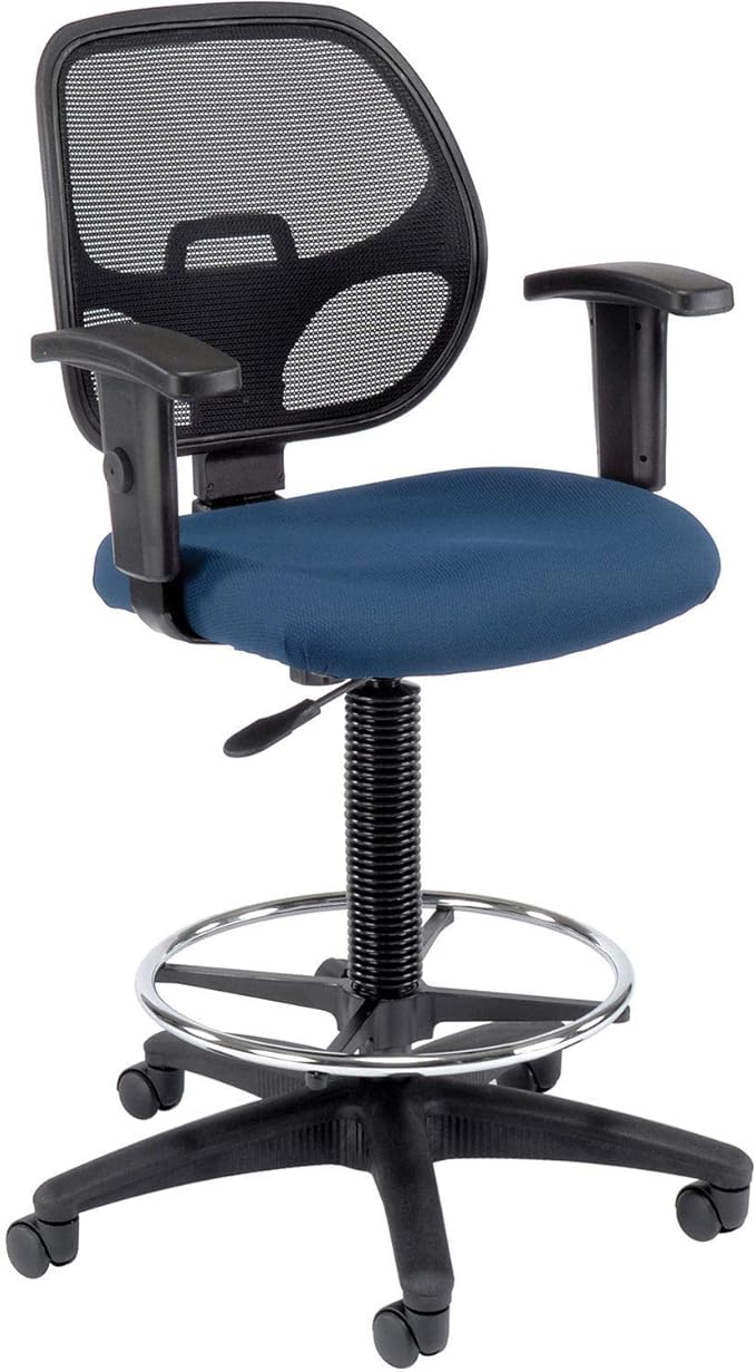 Amazon.com: Sim Imports Global Industrial Drafting Stool, Fabric, Blue ...