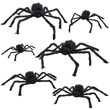 Amazon.com: CH HAICHENG 6 Pcs Halloween Spiders Decorations, Giant ...