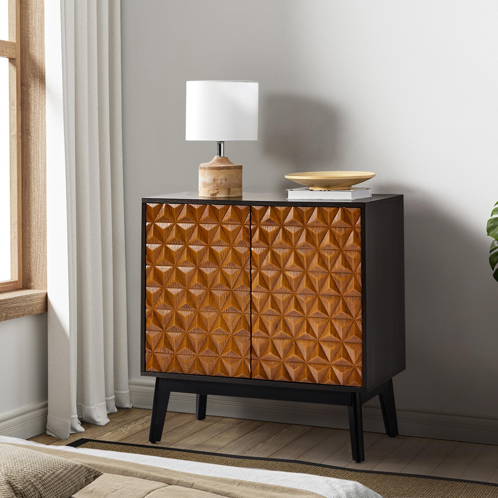 Amazon.com: HULALA HOME Mid Century Modern 2-Door Cabinet with ...