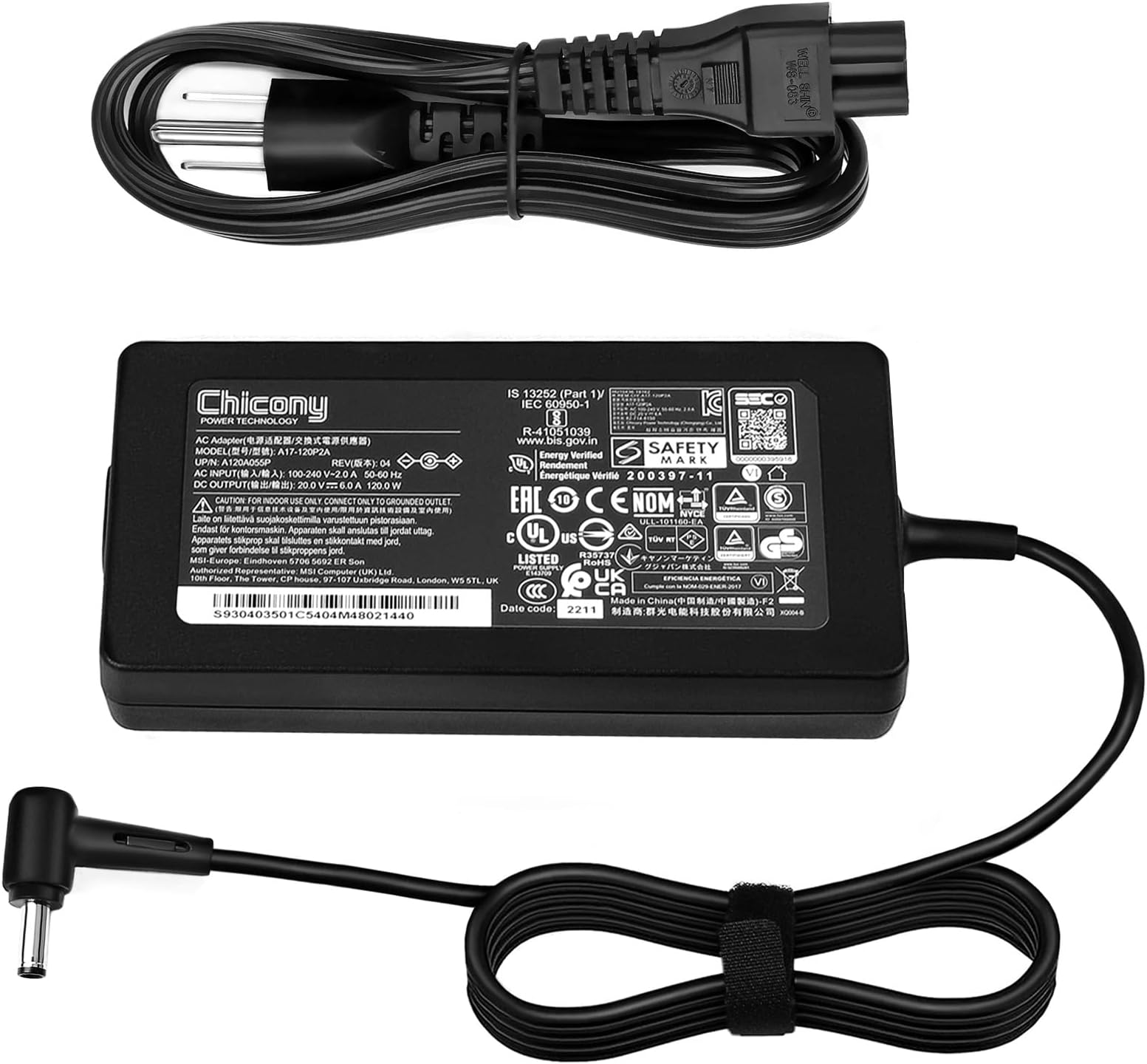 Amazon.com: 120W Charger for msi Laptop Charger msi gf63 gv15 GV15-Thin ...