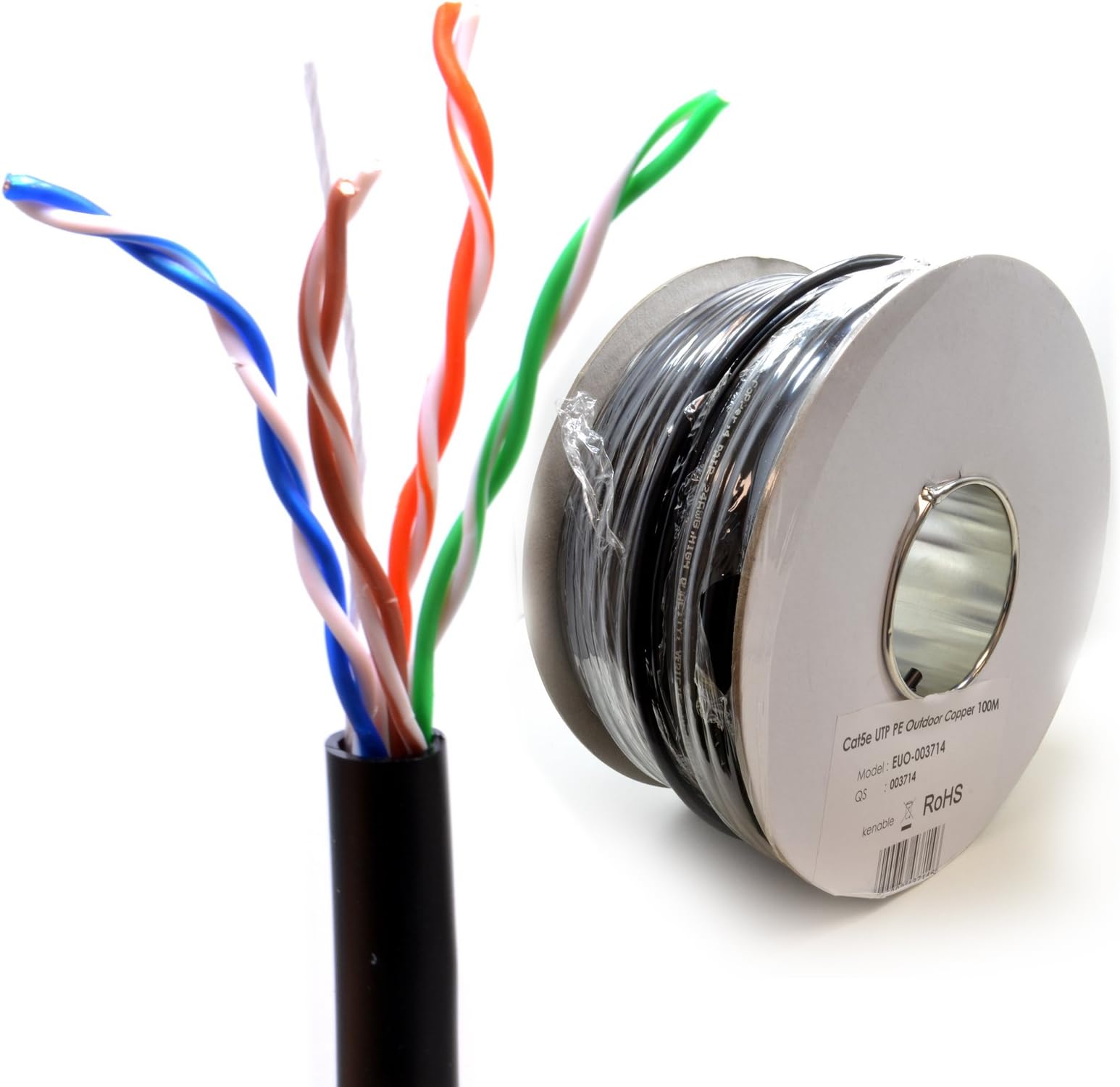 kenable External CAT6 Outdoor Use COPPER Ethernet Network Cable Reel ...