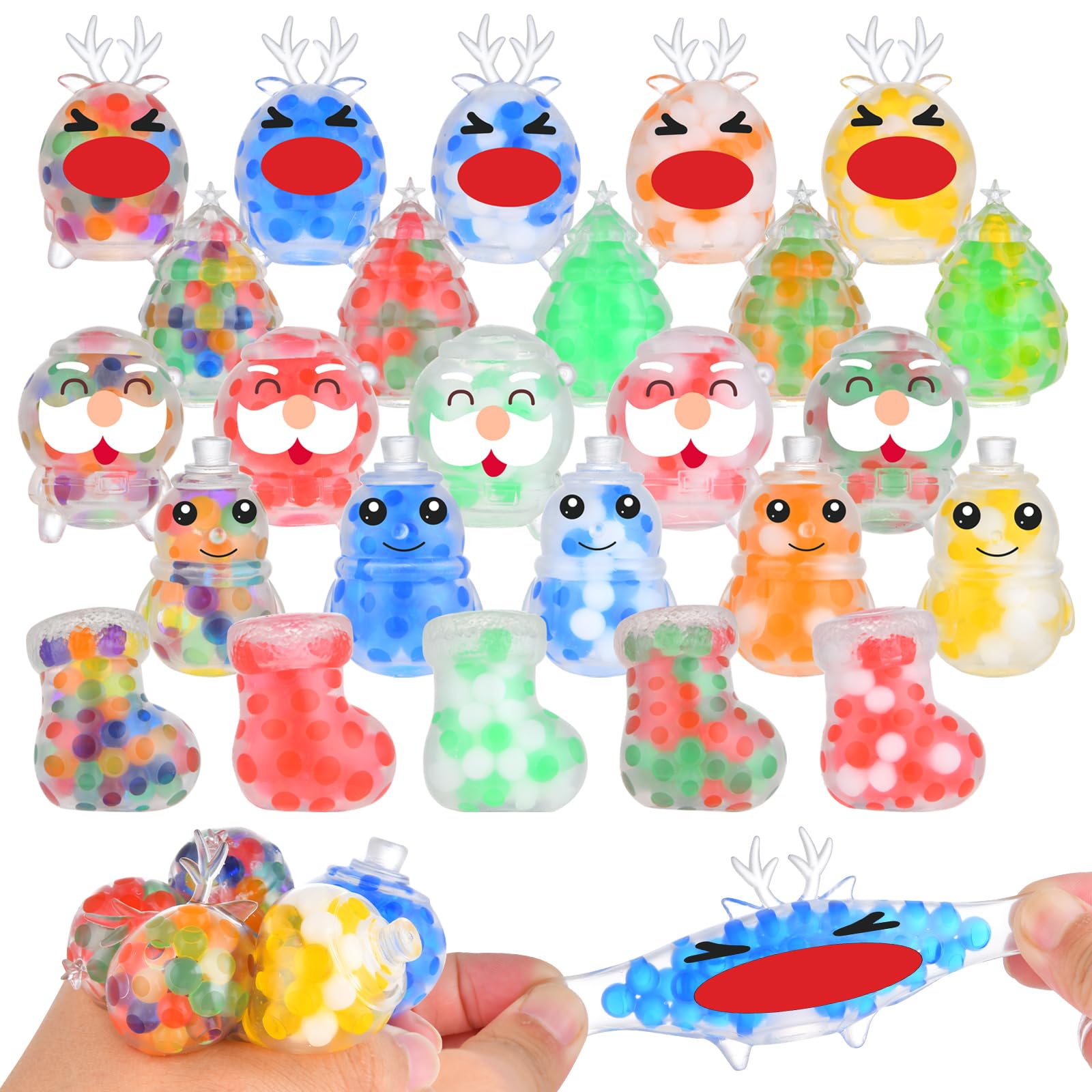 Amazon.com: 25 Pack Christmas Mini Squeeze Balls Toys, Christmas Stress ...