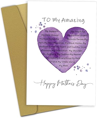Amazon.com : Mothers Day Cards for Mom, Love Heart Design, Express Love ...