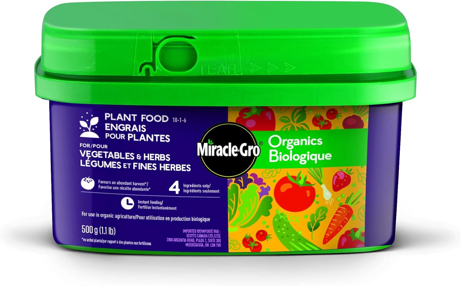 Miracle-Gro Organics - Plant Food for Vegetables & Herbs 10-1-6, 500g ...