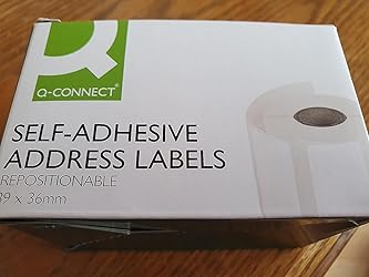Q-Connect Address Label Roll Repositionable Self Adhesive 89 mm x 36 mm ...