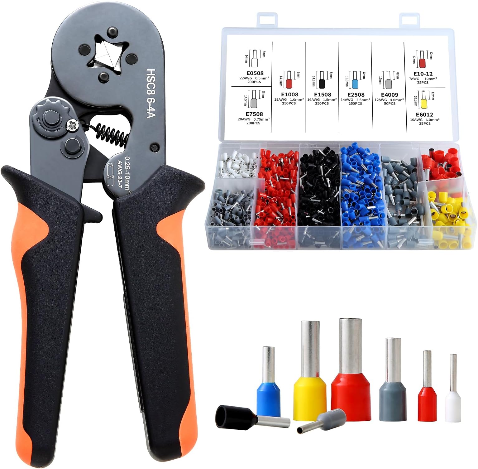 LUZOON Sertissage Embout, Embout de Cablage 1250 Cosses 0,5-10mm² Pince ...