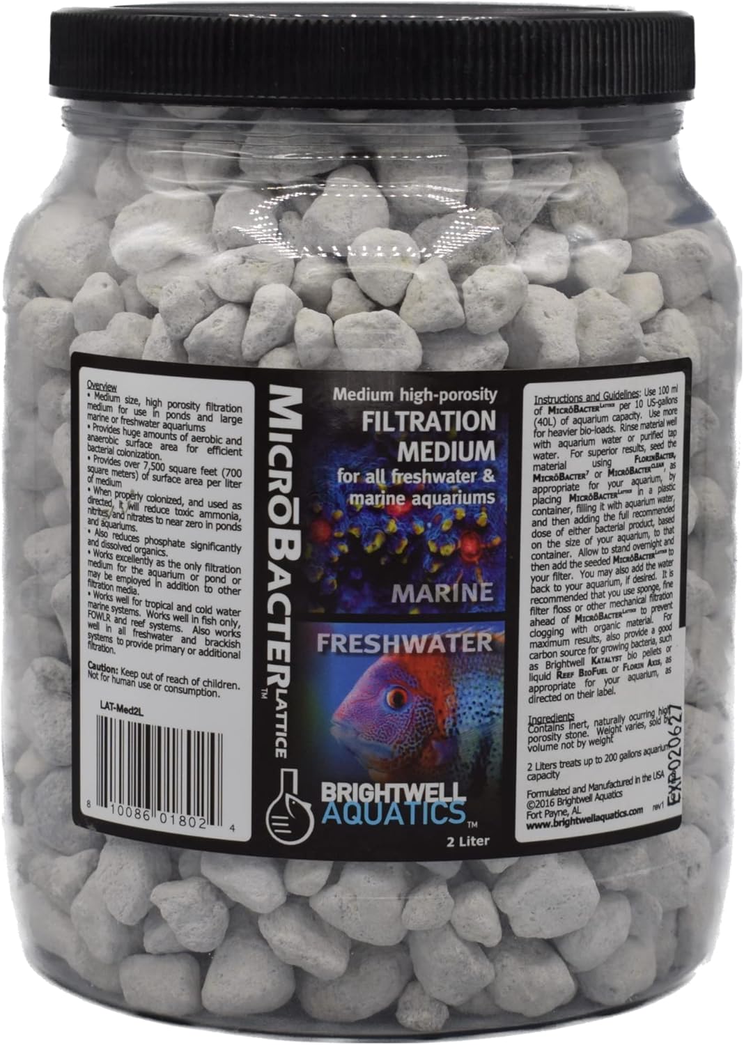 Amazon.com : Brightwell Aquatics MicroBacter Lattice Medium – Porous ...