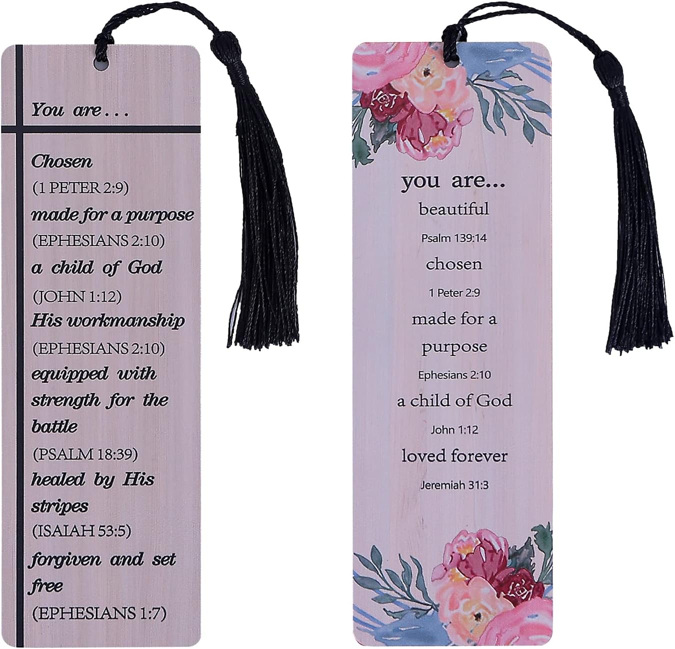 Amazon.com: Christian Couples' Bamboo Bookmarks for Women with Floral ...