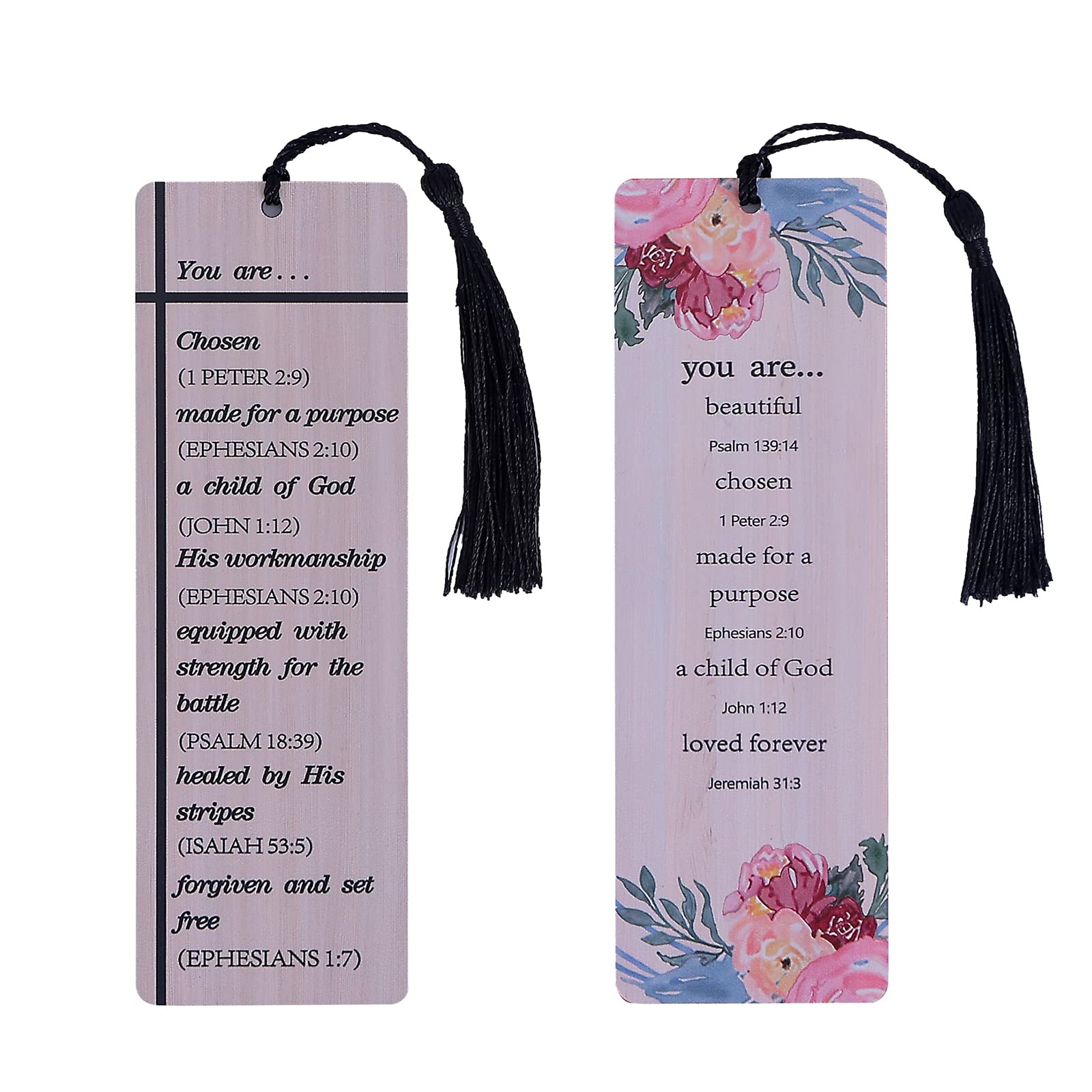 Amazon.com: Christian Couples' Bamboo Bookmarks for Women with Floral ...