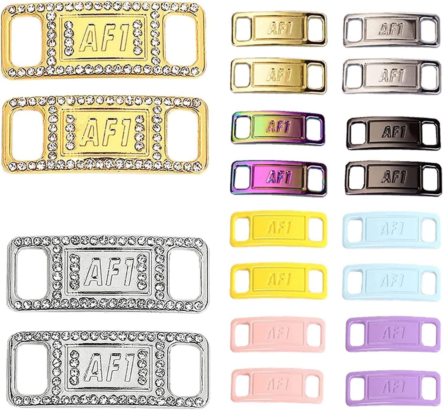 10 Pairs AF1 Metal Tag, Replacement AF1 Matte Silver Lace Tag Lock ...