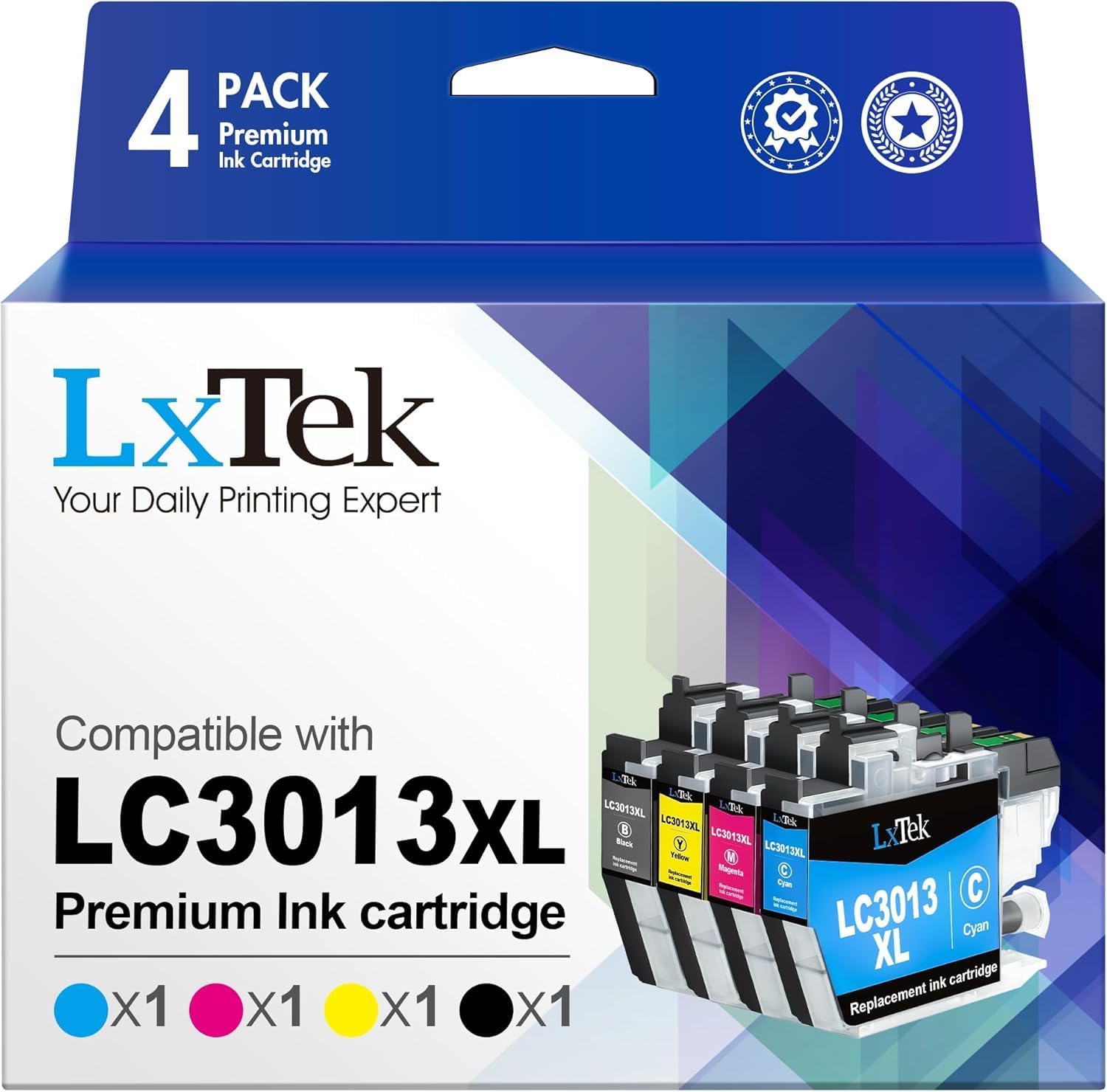 Amazon.com: LxTek LC3013 Ink Cartridges BK/C/M/Y High Yield Compatible ...