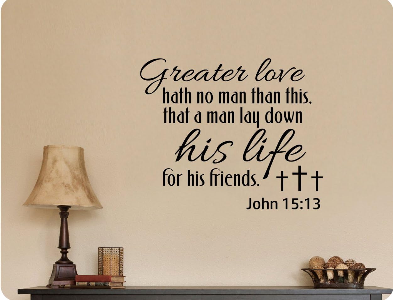 Amazon.com: 28"x24" Greater Love Hath No Man Than This Lay His Life ...