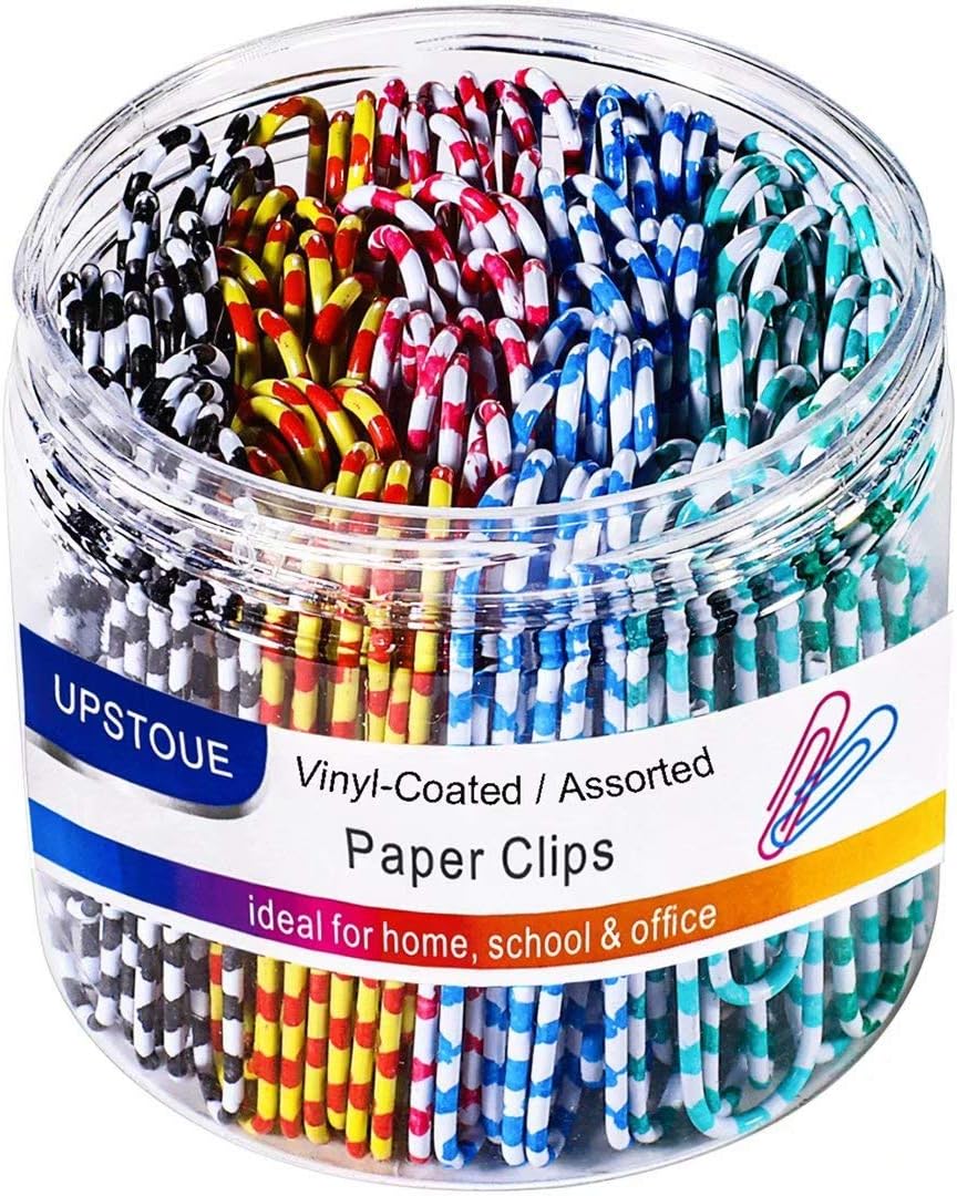 Amazon.com : Vinaco Paper Clips Color Stripe, 100 Pack Large Paper ...