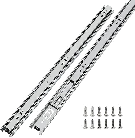 LONTAN 22 Inch Silver Basic Side Mount Drawer Slides 1 Pair Cabinet ...