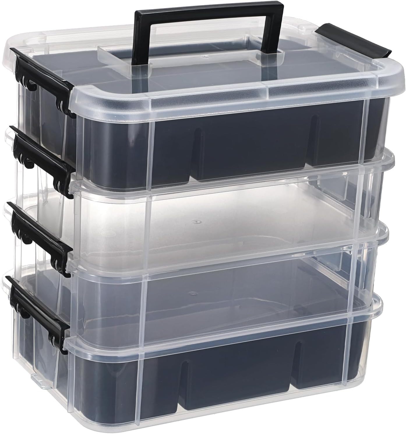 Amazon.com : BTSKY 4-Layer Plastic Craft Storage Container with 2 ...