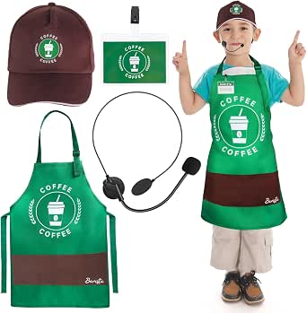 Amazon.com: Kyson Barista Costume Set Café Attendant Costume Coffee ...