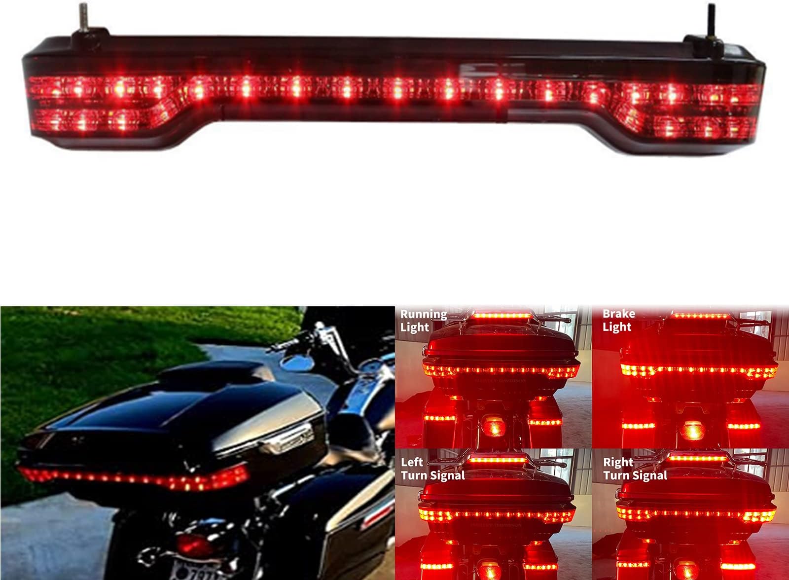 Amazon.com: HCmotorku Motorcycle LED King Tour Pack Brake Turn Tail ...