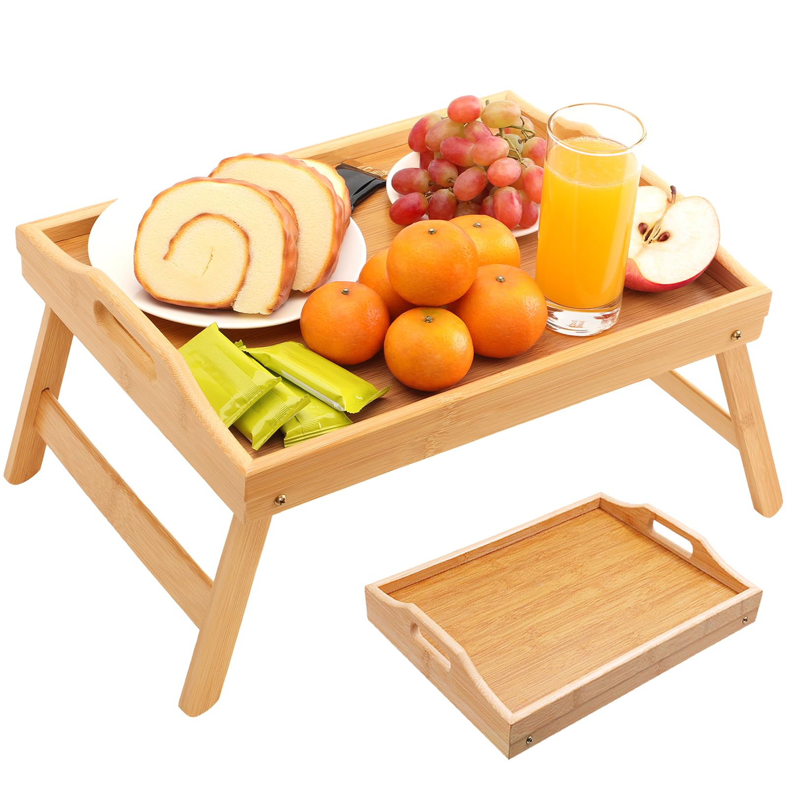 Amazon.com - TOPULORS Bed Food Tray with Folding Legs,15.7"x11.8 ...