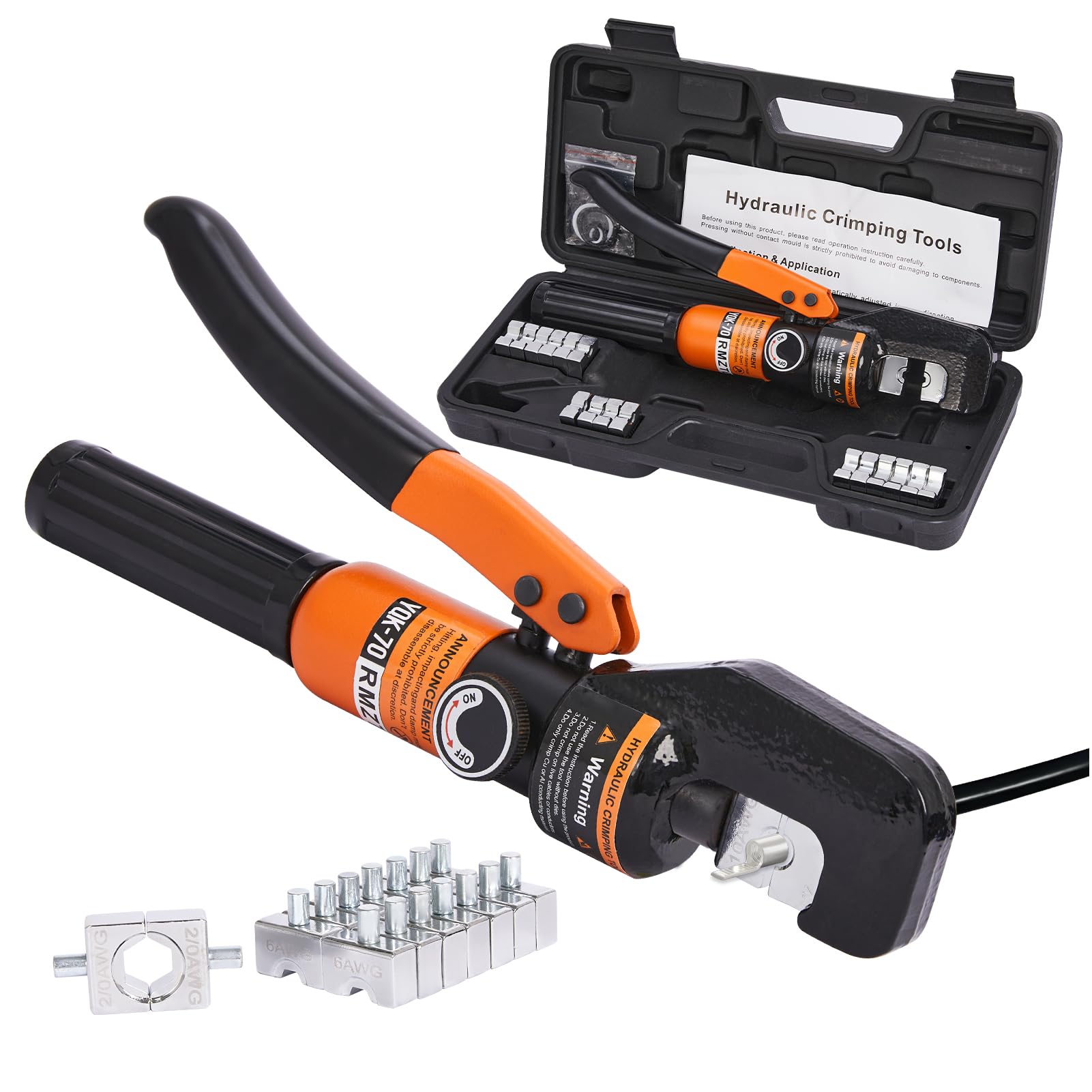 Hydraulic Crimping Tool 10 Tons 12 AWG to 00 (2/0), Hydraulic Cable ...