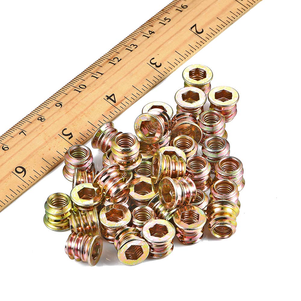Snapklik.com : PGMJ 200 Pcs 1/4 "- 20 Wood Threaded Insert - Metal ...