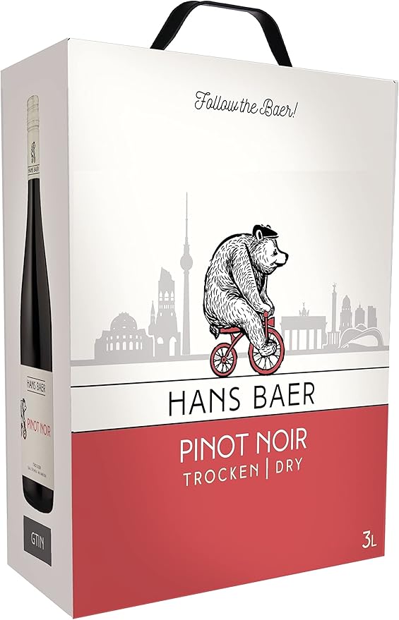 Hans baer - Pinot Noir - German Red Wine - Rheinhessen, Germany (1 x 3 ...