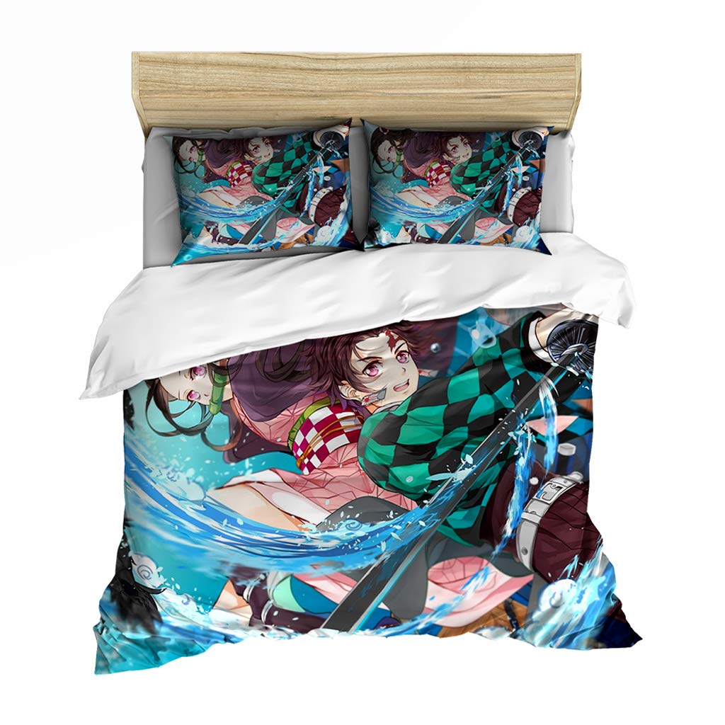Buy SAFTYBAY Anime Demon Slayer Duvet Cover Bed Set Twin Full Queen ...