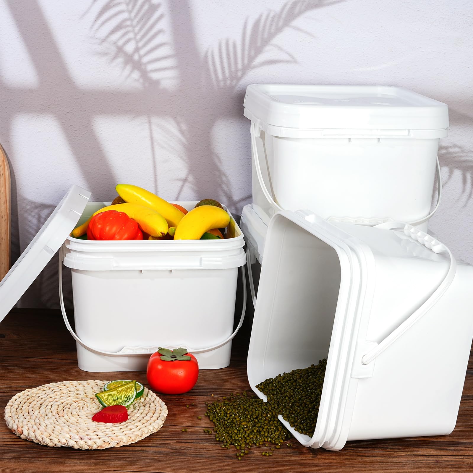 Snapklik.com : Hushee 10 Pcs 2 Gallon Bucket 68 Mil Square Plastic Buckets