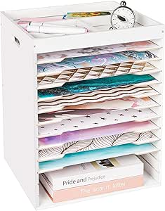 Amazon.com : Bfttlity Wood 12x12 Paper Storage Organizer - Adjustable ...