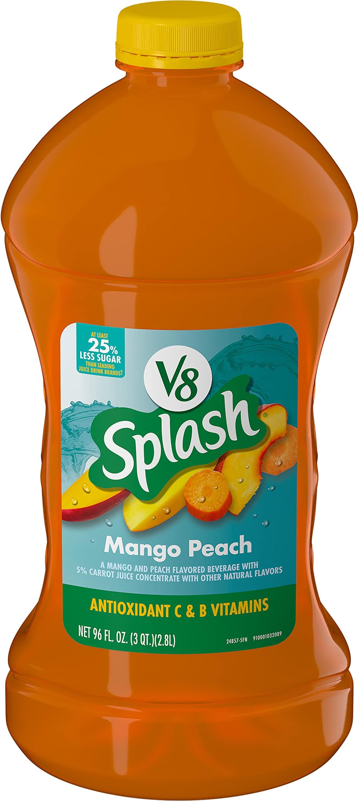 Amazon.com : V8 Splash Mango Peach Flavored Juice Beverage, 96 FL OZ ...