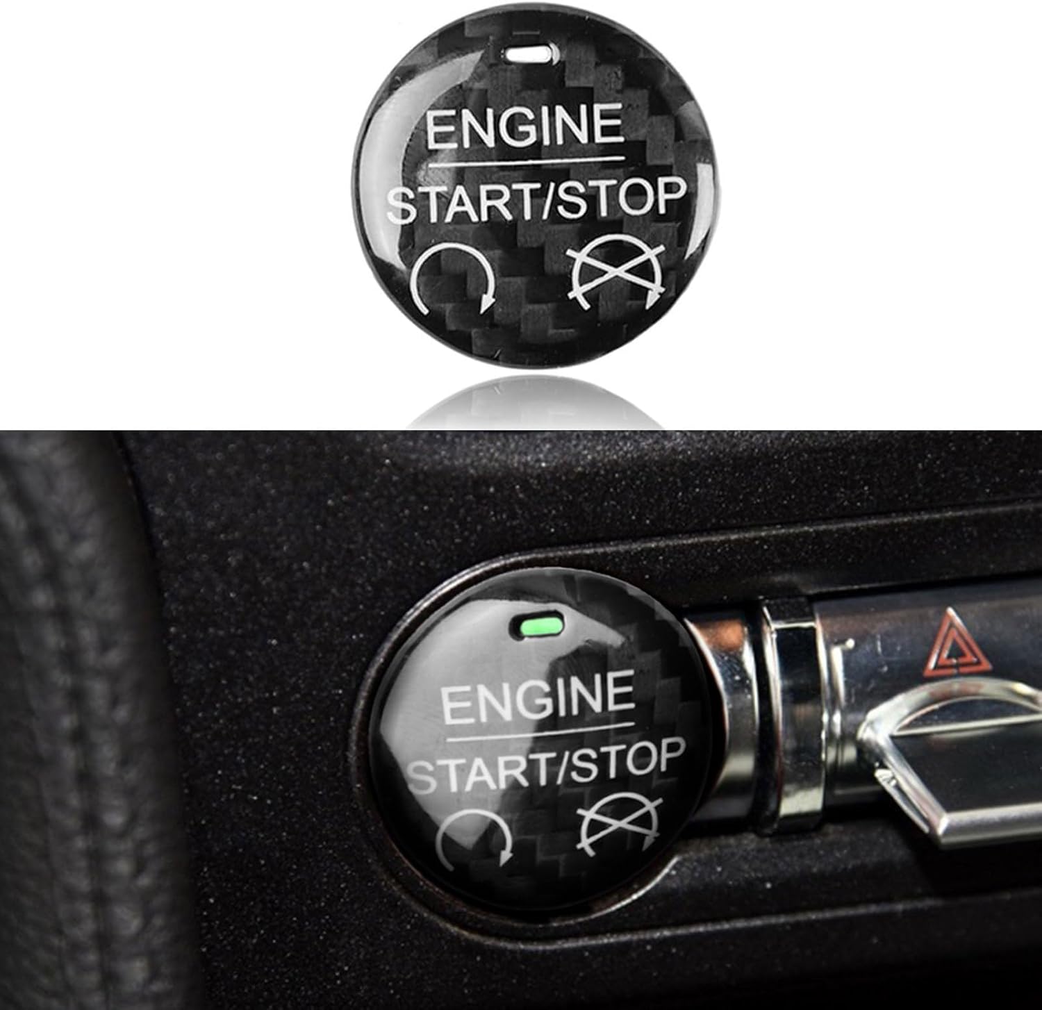 Amazon.com - Car Engine Start Stop Button Sticker Decal Carbon Fiber ...
