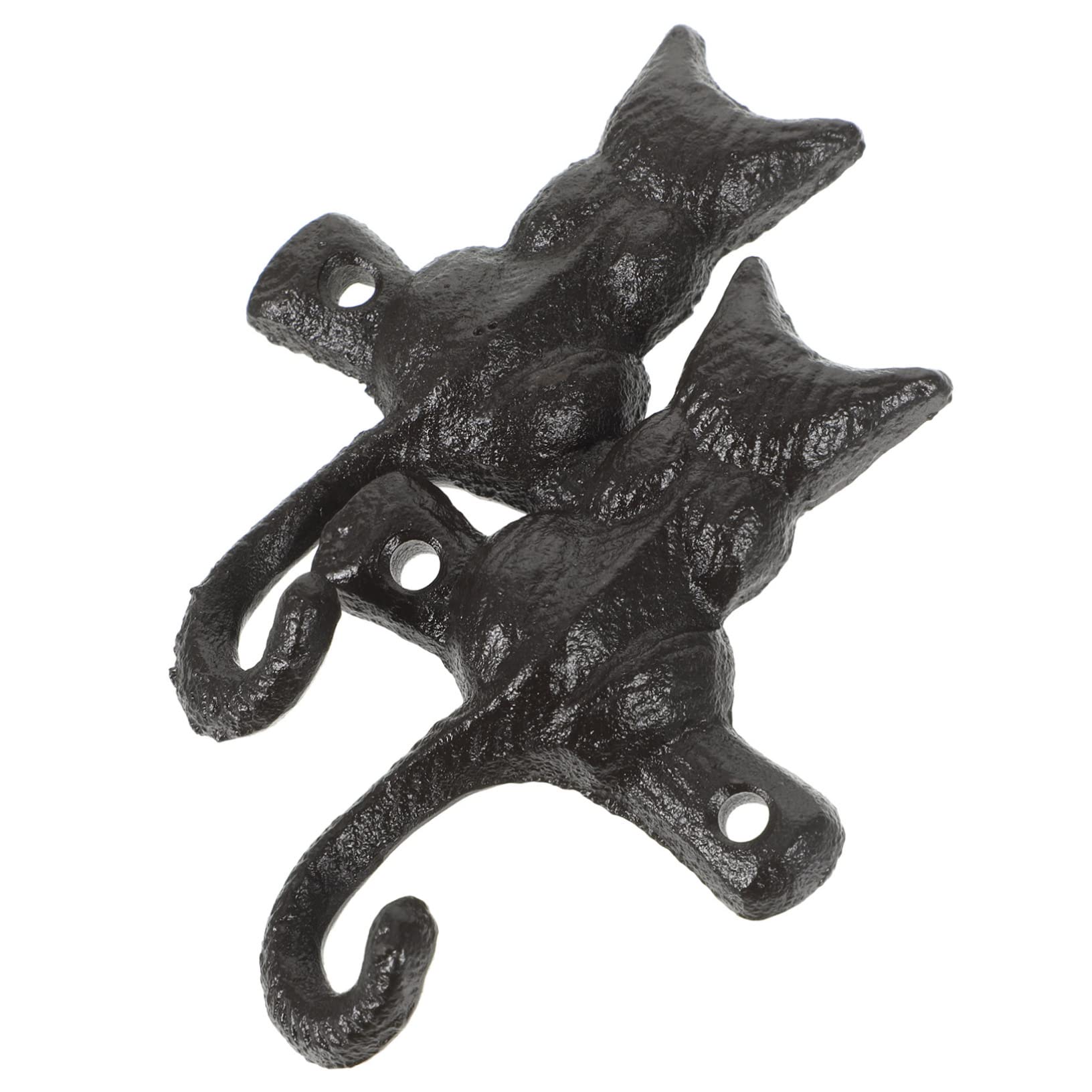 Amazon.com: HOMSFOU 2pcs European Classical Cast Iron Cat Hook Wall ...