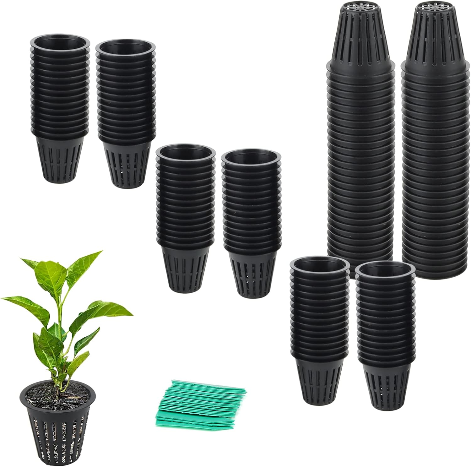 Amazon.com: LEXININ 150 Pack 2 Inch Garden Net Pots, Plastic Slotted ...