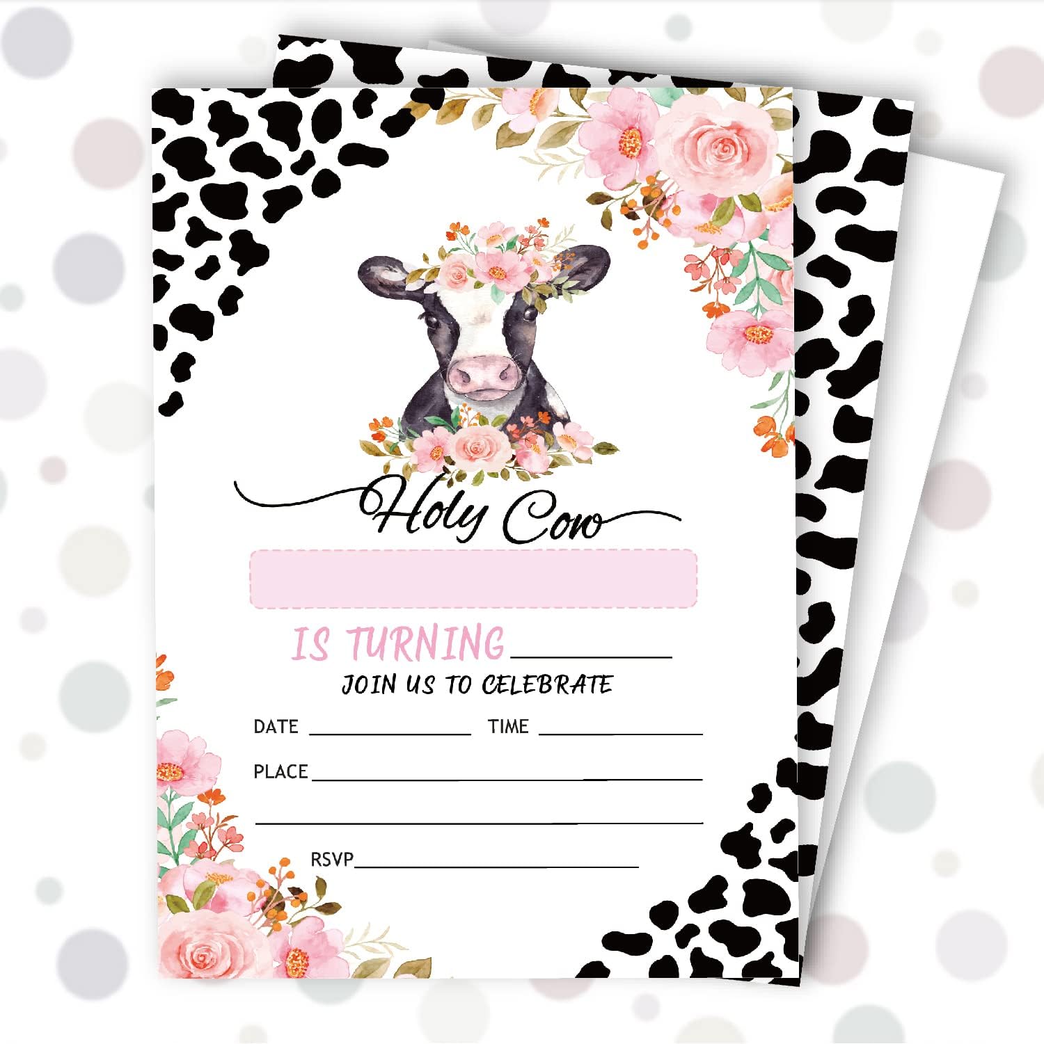 Amazon.com : HUYAW Holy Cow Birthday Party Invitation Card 25 Pack 4" x ...