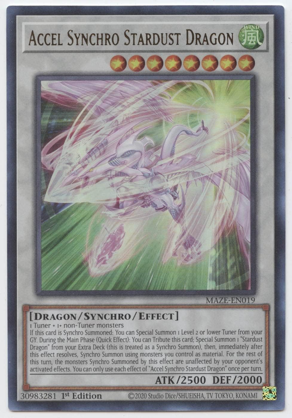 Amazon.com: Accel Synchro Stardust Dragon - MAZE-EN019 - Ultra Rare ...