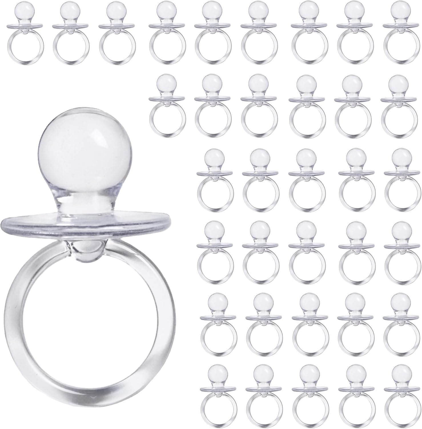 Amazon.com : Baby Pacifier 2.5" Baby Shower Favors Decoration (Clear ...