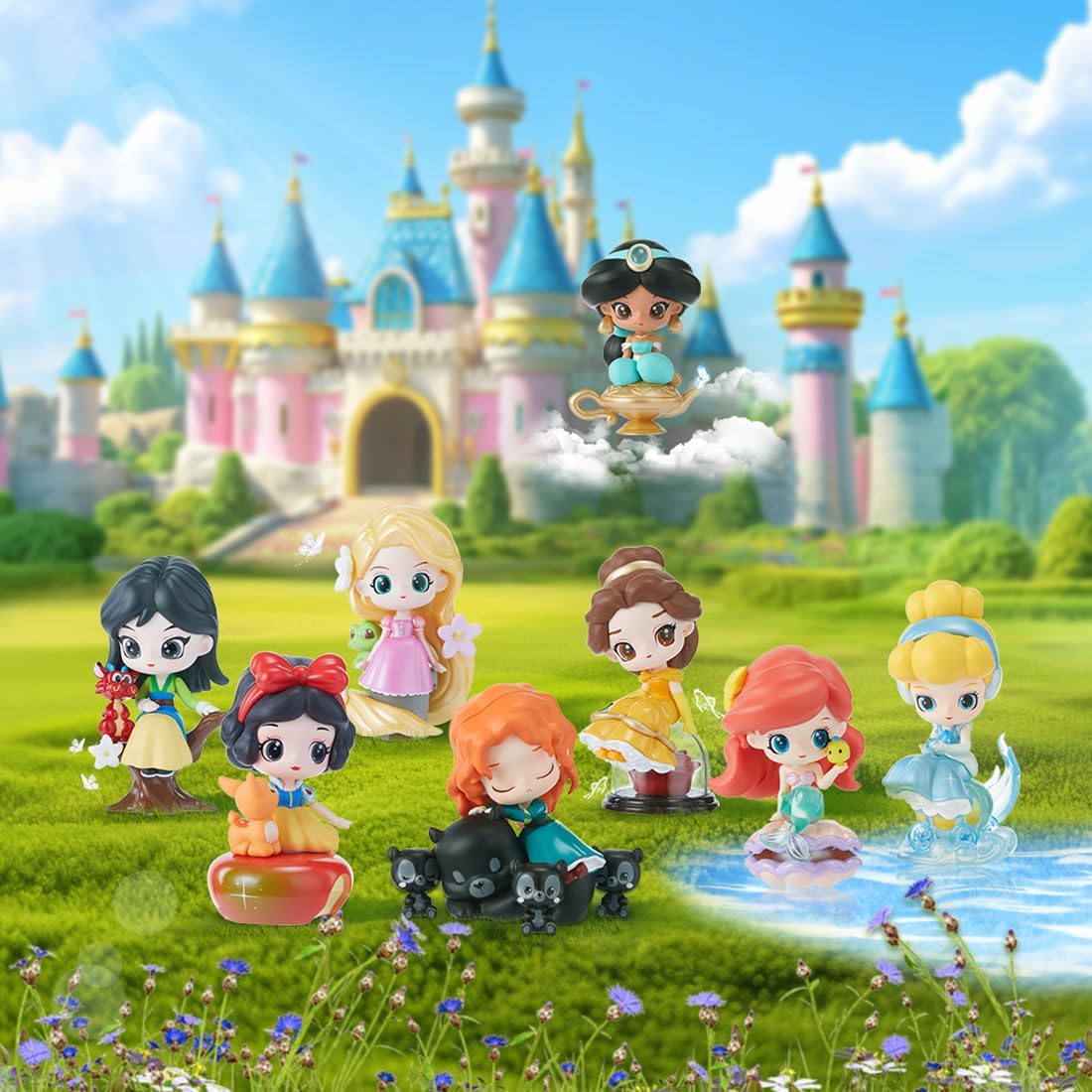 Amazon.com: MINISO Disney Princess Fairy Tale Town Figure Model Blind ...