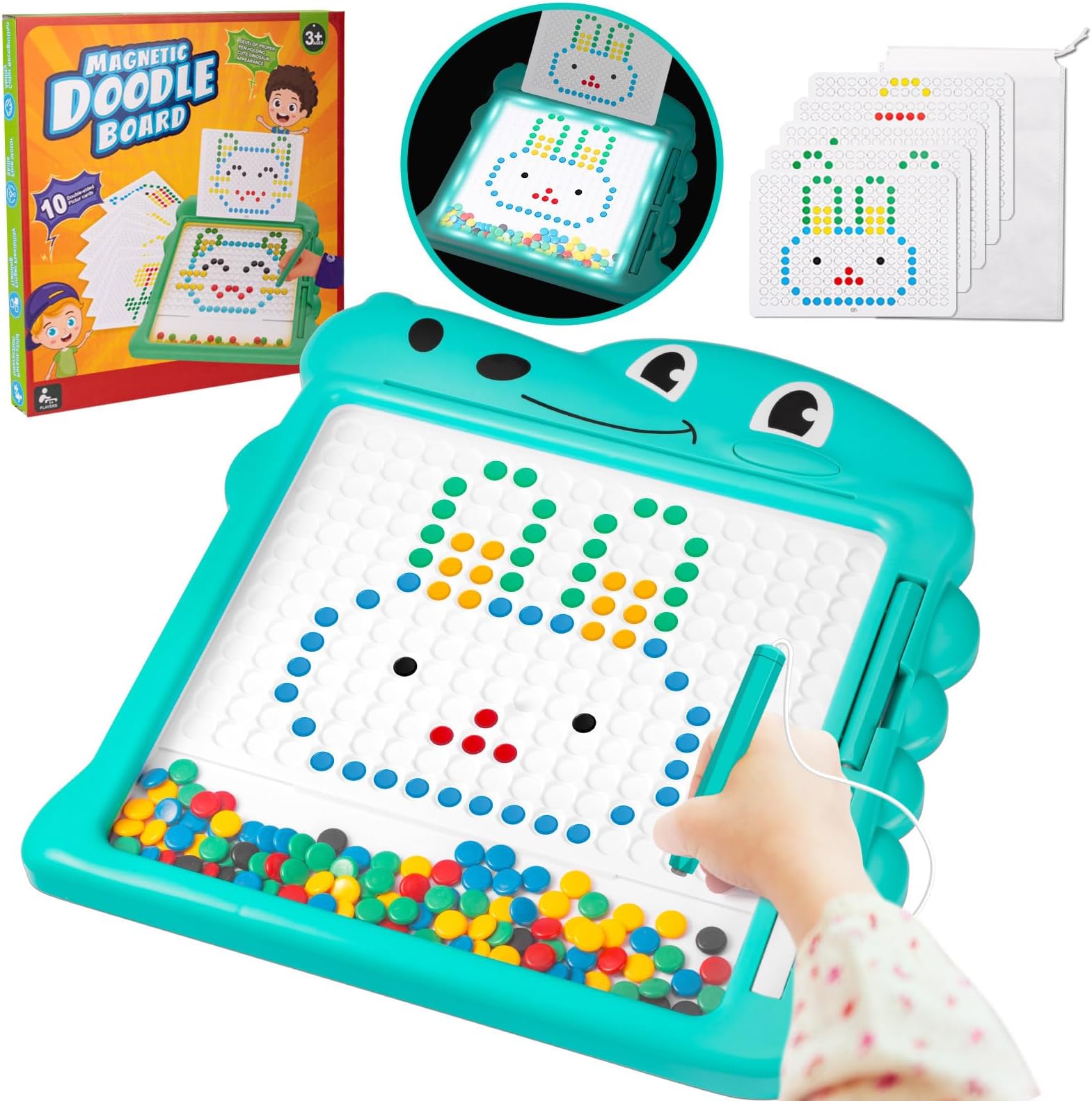 Amazon.com: 116 Beads [Large Size] Magnetic Beans Drawing Board, Little ...