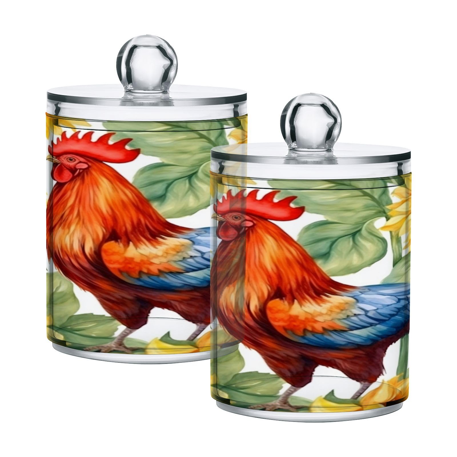 Amazon.com: Zhirexin Sunflower Rooster 2PC Airtight Transparent Plastic ...