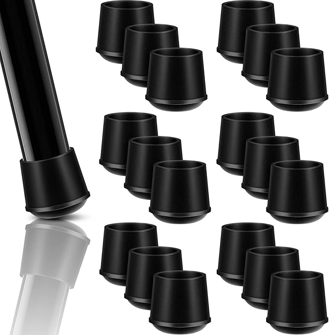 48 Pcs 3/4 Inch Chair Legs Protectors Round Folding Metal Chair Leg Tip ...