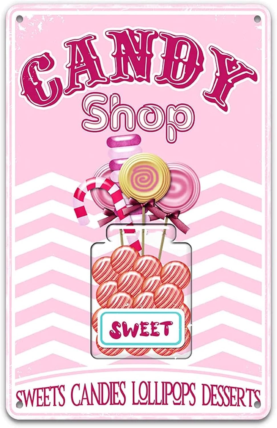 Vintage Tin Signs Candy Shop Cakes Sweets Candies Loollipops Desserts ...
