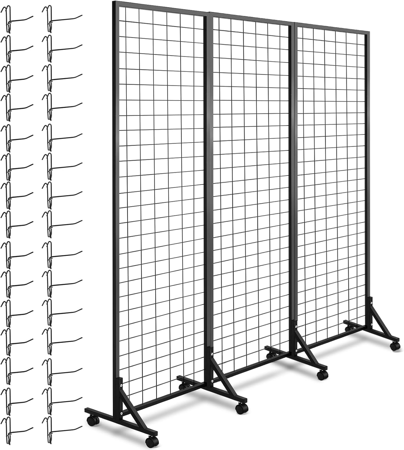 Amazon.com: Blulu 3 Pcs 2 x 6 ft Grid Wall Panels with T Base and ...
