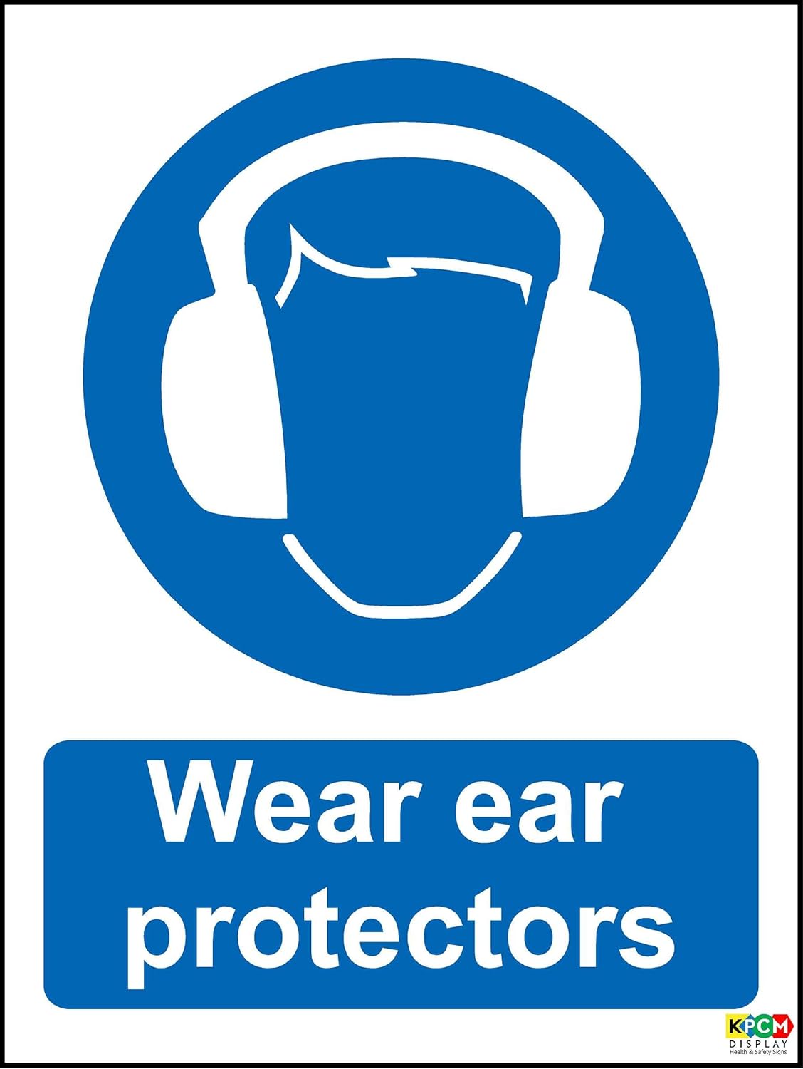 Amazon.com: Wear Ear Protectors Safety Sign - Self adhesive sticker ...