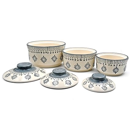 Buy ShadowGreen | Ceramic Serving Donga Set | Donga Set with Lid ...
