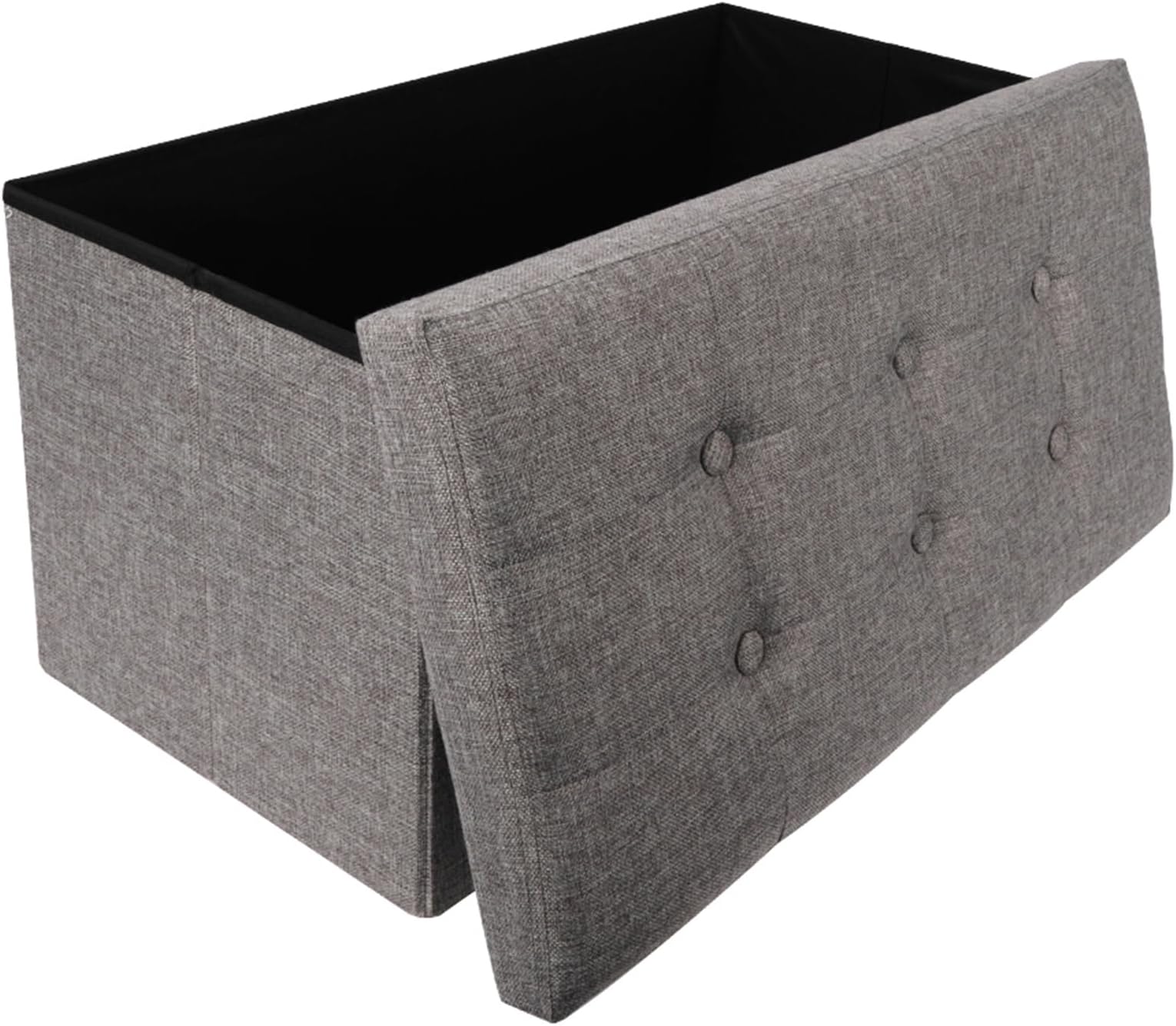 HomeHarmony Folding Storage Ottoman Seat, Stool, Toy Storage Box Linen ...