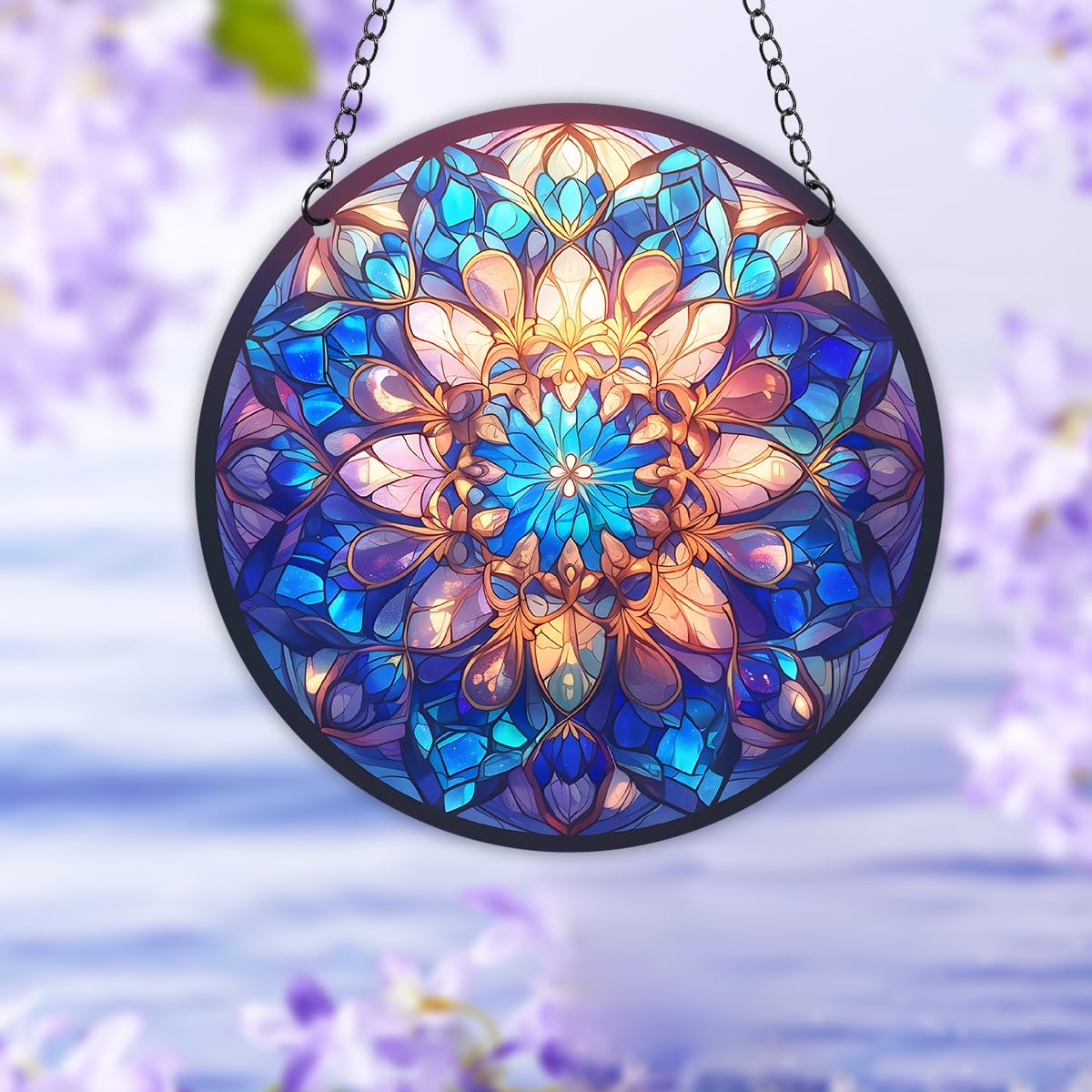 Amazon.com: HOTIYOK Mandala Stained Acrylic Window Hanging Panels ...